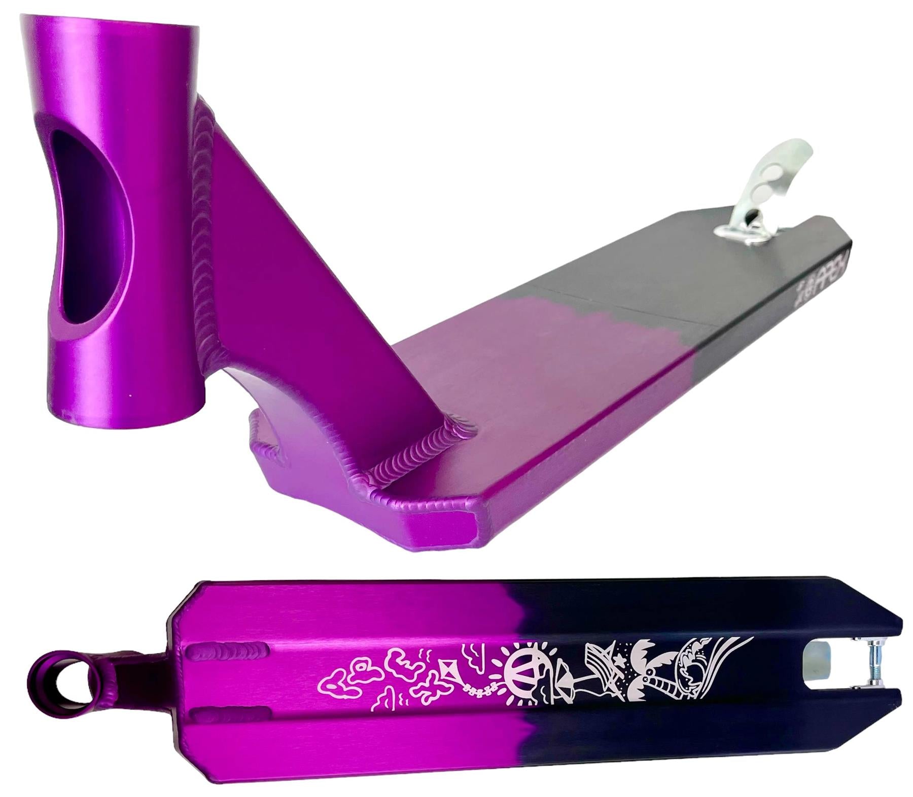 Apex Pro Life's a Beach Special Edition Purple / Black Scooter Deck ...