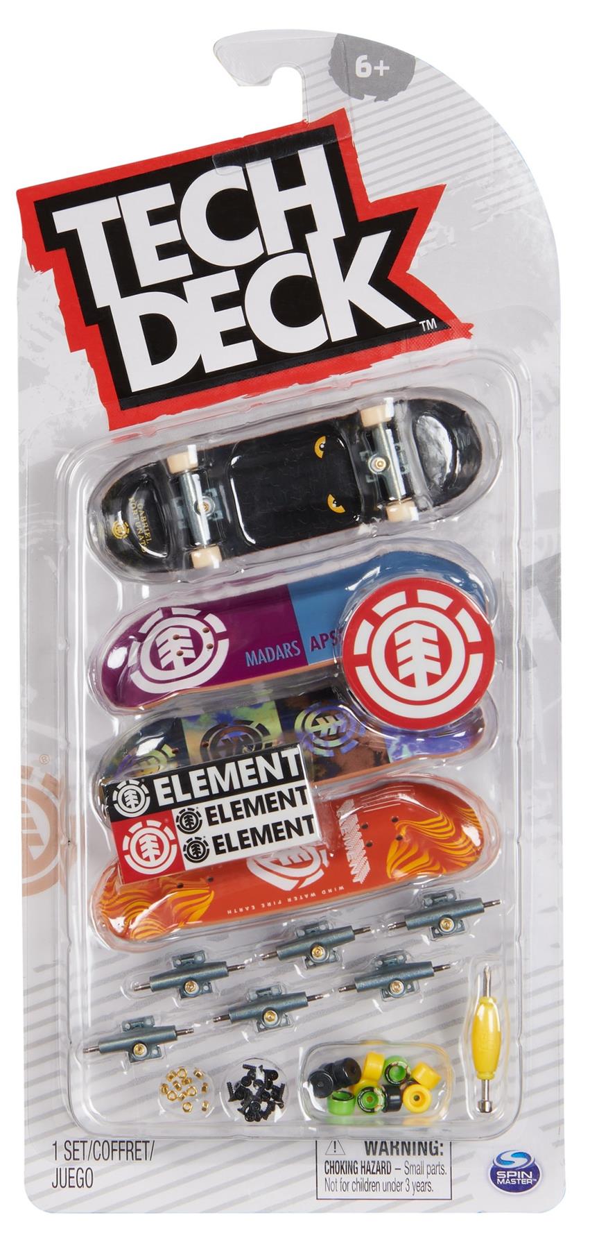 Tech Deck M01 Deluxe 4 Pack Fingerboards - Element — Skates.co.uk